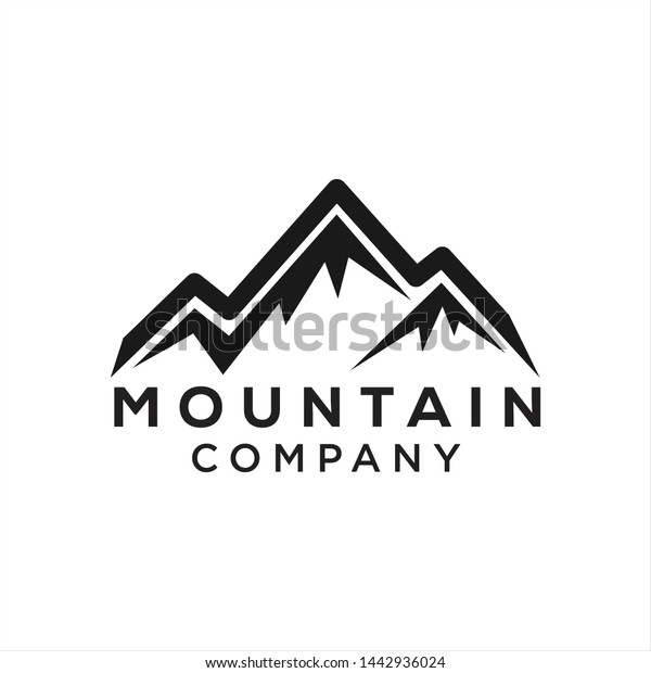 Modern Black Mountain Icon Adventure Stock Vector (Royalty Free ...
