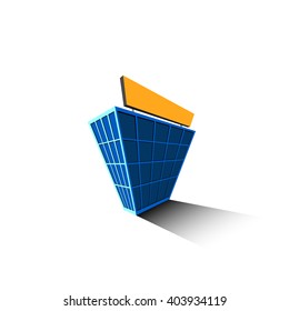 Modern Blue Cartoon Building Vector Stock Vector (Royalty Free ...