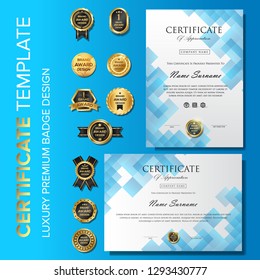 Modern Blue Certificate Background Template Stock Vector (Royalty Free ...