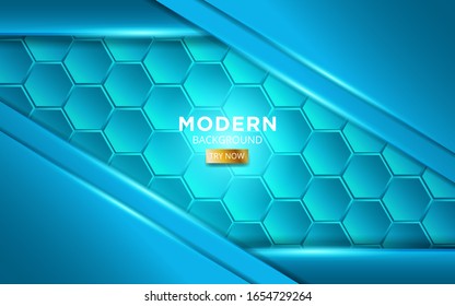 Modern Blue Future Background Hexagon Texture Stock Vector (Royalty ...