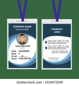 Modern Blue Id Card Template Stock Vector (Royalty Free) 1920473549 ...
