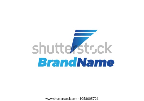 Modern Blue Logo Mascot Form F Stock Vector (Royalty Free) 1058005721 ...