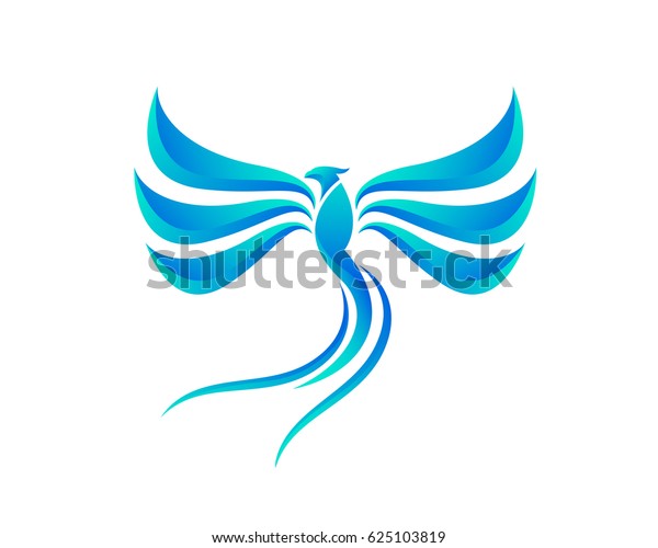 Modern Blue Phoenix Logo Stock Vector (Royalty Free) 625103819
