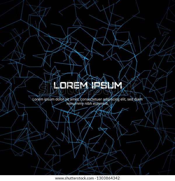 Modern Blue Polygonal Connection Structure Dots Stock Vector (Royalty ...