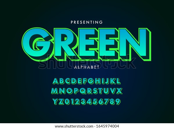 Modern Bold Font Effect Green Color Stock Vector (Royalty Free ...