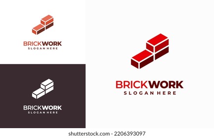 Modern Brick Construction Logo Designs Concept Stock Vector (Royalty ...