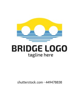 Modern Bridge Connection Logo Template: vector de stock (libre de ...