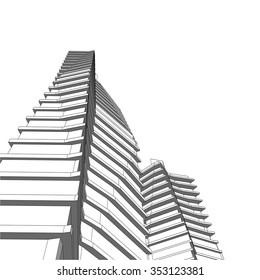 Modern Building Architectural Drawings Stock Vector (Royalty Free ...