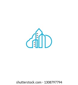 Modern Building Cloud Logo Design Concept Stock Vector (Royalty Free ...