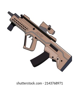 Modern Bullpup Firearms Weapon Vector Design Stock Vector (Royalty Free ...