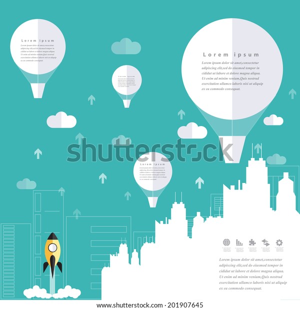 Modern Business Balloon Concepts Flat Design Stock Vector (Royalty Free ...