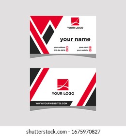 Flat Red Letter Logo Business Card Stock Vector (Royalty Free) 280625435