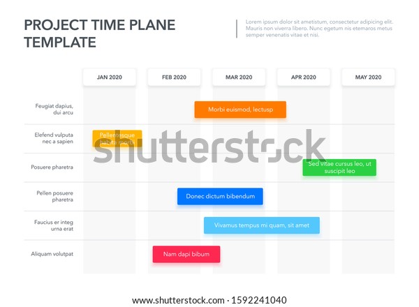 Modern business project time plan template with project tasks in time ...