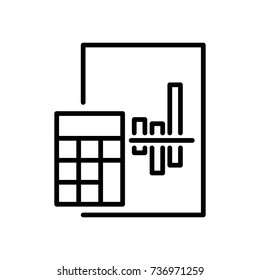 Modern Calculation Line Icon Premium Pictogram Stock Vector (Royalty ...