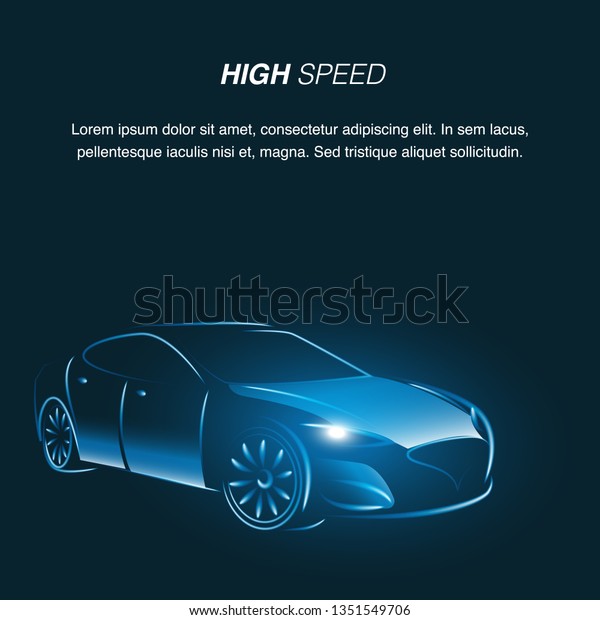 Modern Car Side View Unlocked Headlight Stock Vector (Royalty Free ...
