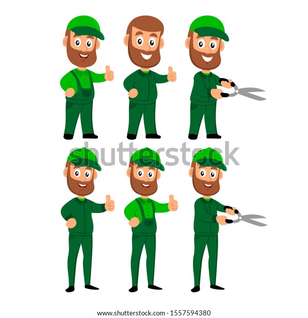 Modern Cartoon Gardener Character Vector Illustration Stock Vector ...