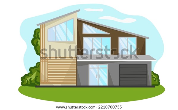 Modern Cartoon House Vector Illustration House Stock Vector (Royalty ...