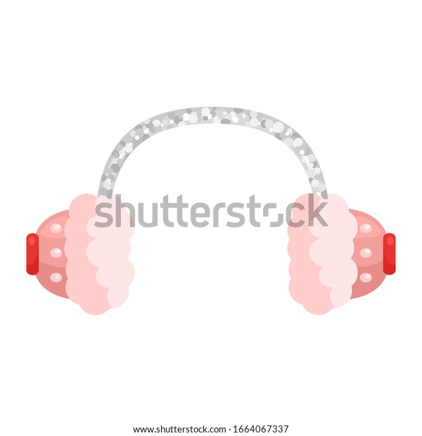 Modern Cartoon Illustration Beautiful Pink Headphones Stock Vector ...