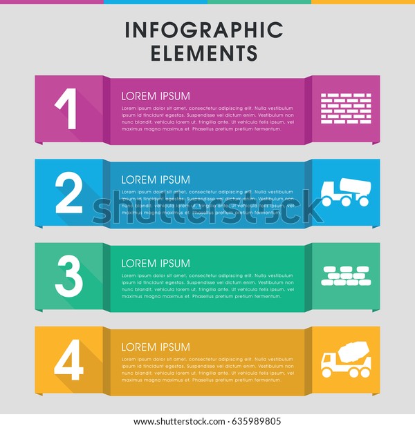 Modern Cement Infographic Template Infographic Design Stock Vector ...