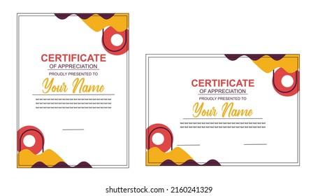Modern Certificate Design Template Different Color Stock Vector ...