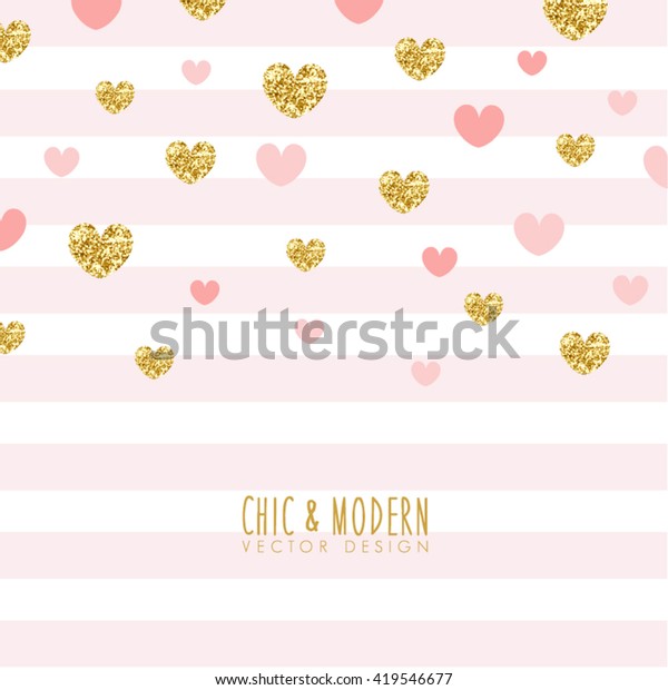 Modern Chic Gold Heart Shape Vector Stock Vector (Royalty Free ...