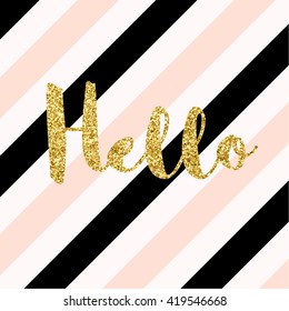 Modern Chic Gold Hello Typography Vector Stock Vector (Royalty Free ...
