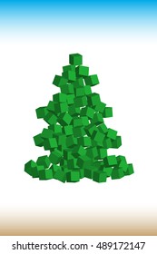 Modern Christmas Tree Made Cubes Vector Stock Vector (Royalty Free ...