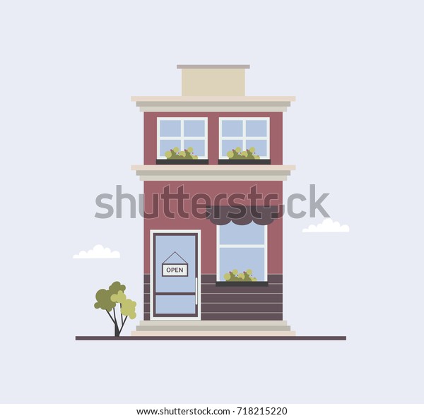 Modern City Building Two Floors Large Stock Vector (Royalty Free ...