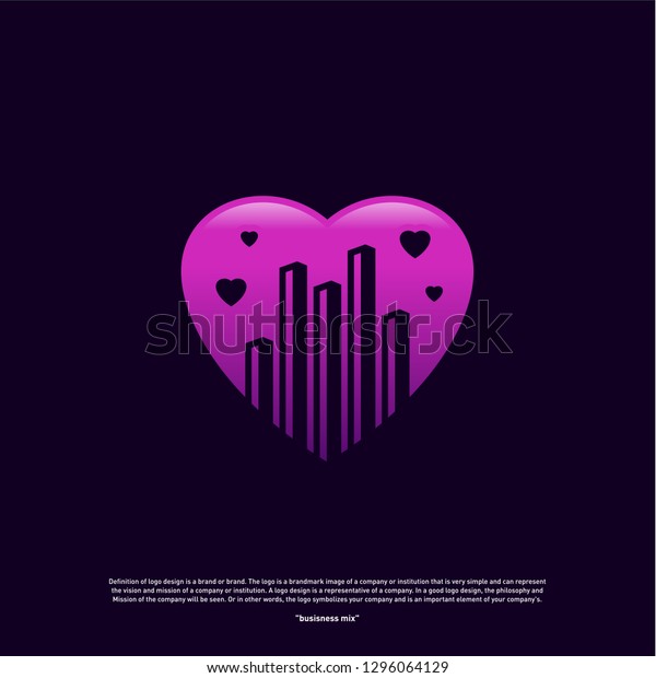 Modern City Love Logo Design Concept Stock Vector (Royalty Free ...