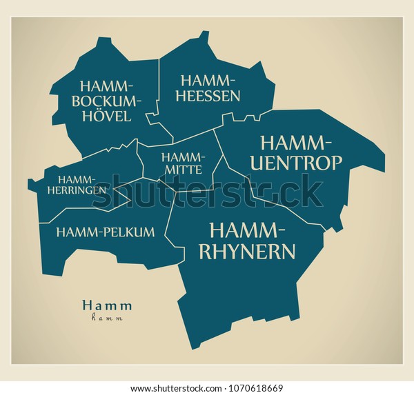 Modern City Map Hamm City Germany Stock Vector (Royalty Free ...