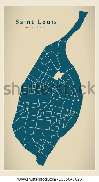Modern City Map Saint Louis Missouri Stock Vector (Royalty Free ...