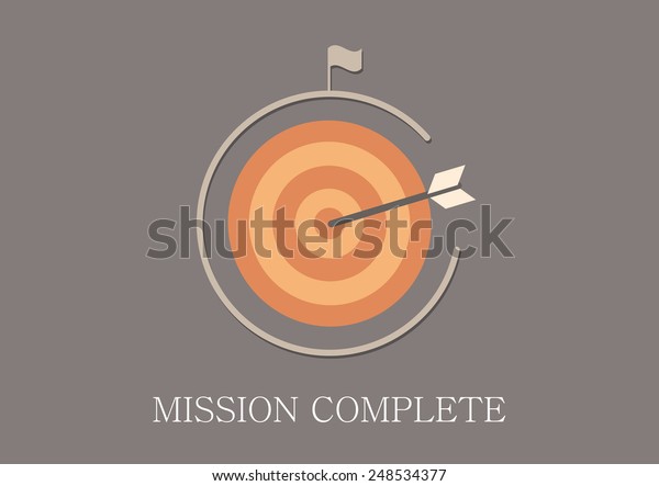 Modern Classic Design Mission Complete Concept Stock Vector (Royalty ...