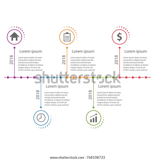 Modern Clean Business Circle Timeline Infographic Stock Vector (Royalty ...