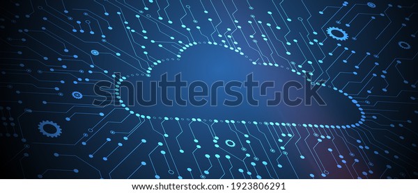 Modern Cloud Computer Technology Integrated Digital Stock Vector ...