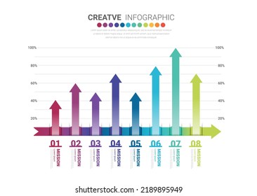 Modern Colorful Chart Graph Template Diagram Stock Vector (Royalty Free ...