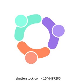 Modern Colorful Circle Collaborate Logo Icon Stock Vector (Royalty Free ...
