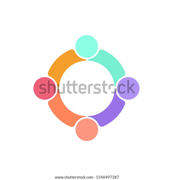 Modern Colorful Circle Collaborate Logo Icon Stock Vector (Royalty Free ...