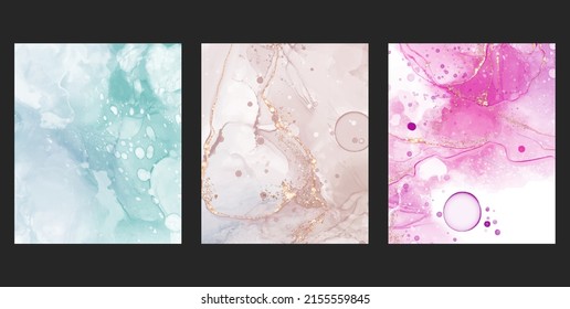Modern Colorful Flow Backgrounds Set Abstract Stock Vector (Royalty ...