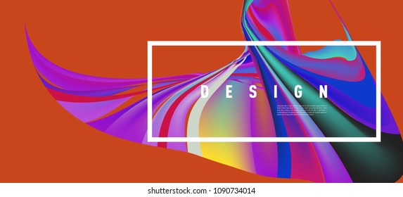 Modern Colorful Flow Poster Wave Liquid Stock Vector (Royalty Free ...