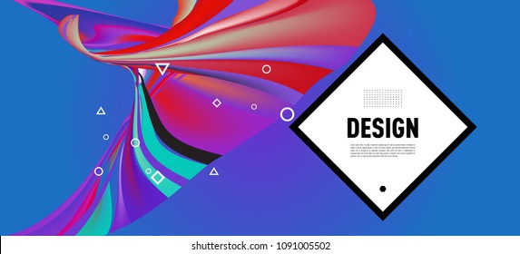 Modern Colorful Flow Poster Wave Liquid Stock Vector (Royalty Free ...