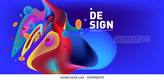 Modern Colorful Flow Poster Wave Liquid Stock Vector (Royalty Free ...