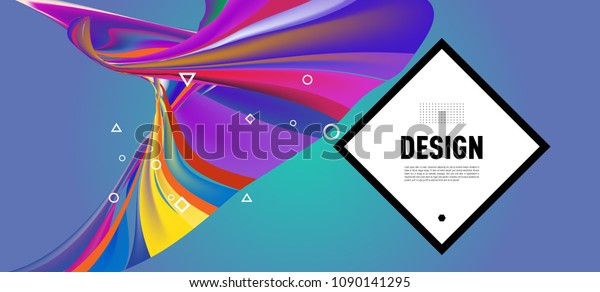 Modern Colorful Flow Poster Wave Liquid Stock Vector (Royalty Free ...