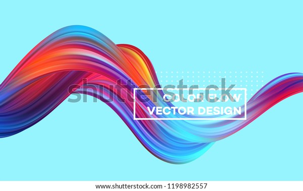 Modern Colorful Flow Poster Wave Liquid Stock Vector (Royalty Free ...