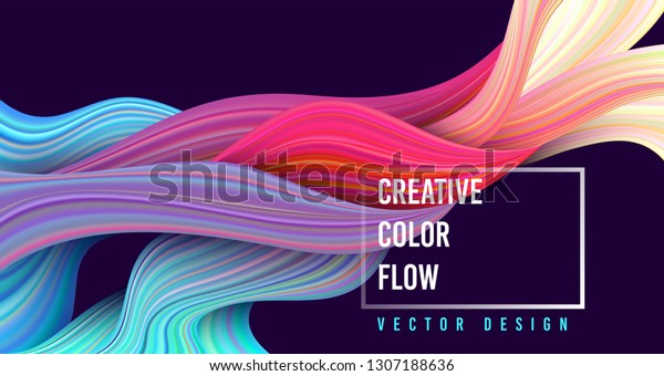 Modern Colorful Flow Poster Wave Liquid Stock Vector (Royalty Free ...