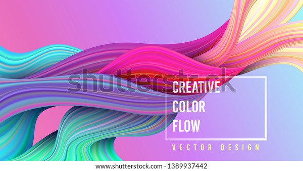 Modern Colorful Flow Poster Wave Liquid Stock Vector (Royalty Free ...