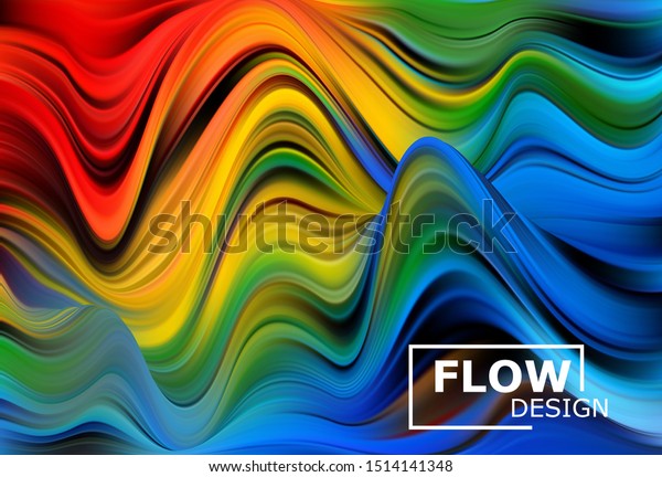 Modern Colorful Stream Poster Liquid Waveform Stock Vector (Royalty ...