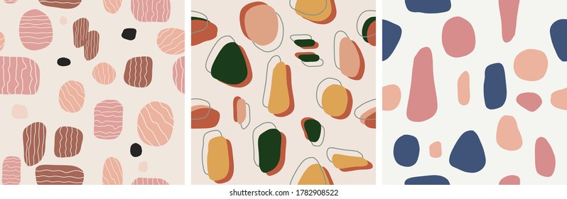 Modern Colourful Bright Simple Organic Patterns Stock Vector (Royalty ...