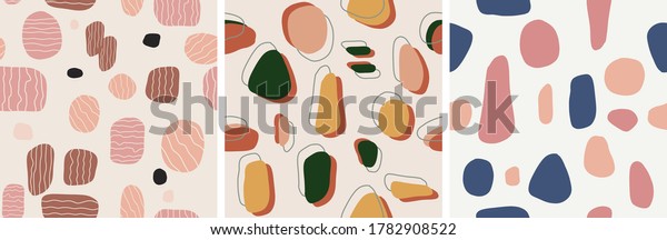 Modern Colourful Bright Simple Organic Patterns Stock Vector (Royalty ...