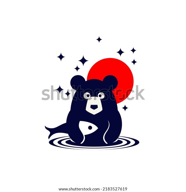 Modern Combination Vector Brown Bear Salmon Stock Vector (Royalty Free ...