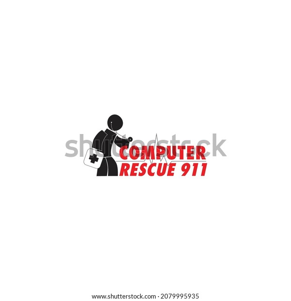 Modern Computer Doctor Logo Design Stock Vector (Royalty Free ...